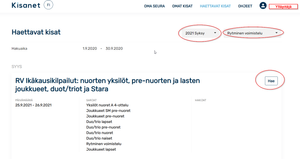 Kilpailun hakeminen ja kilpailun tietojen muokkaaminen - Kisanet ...